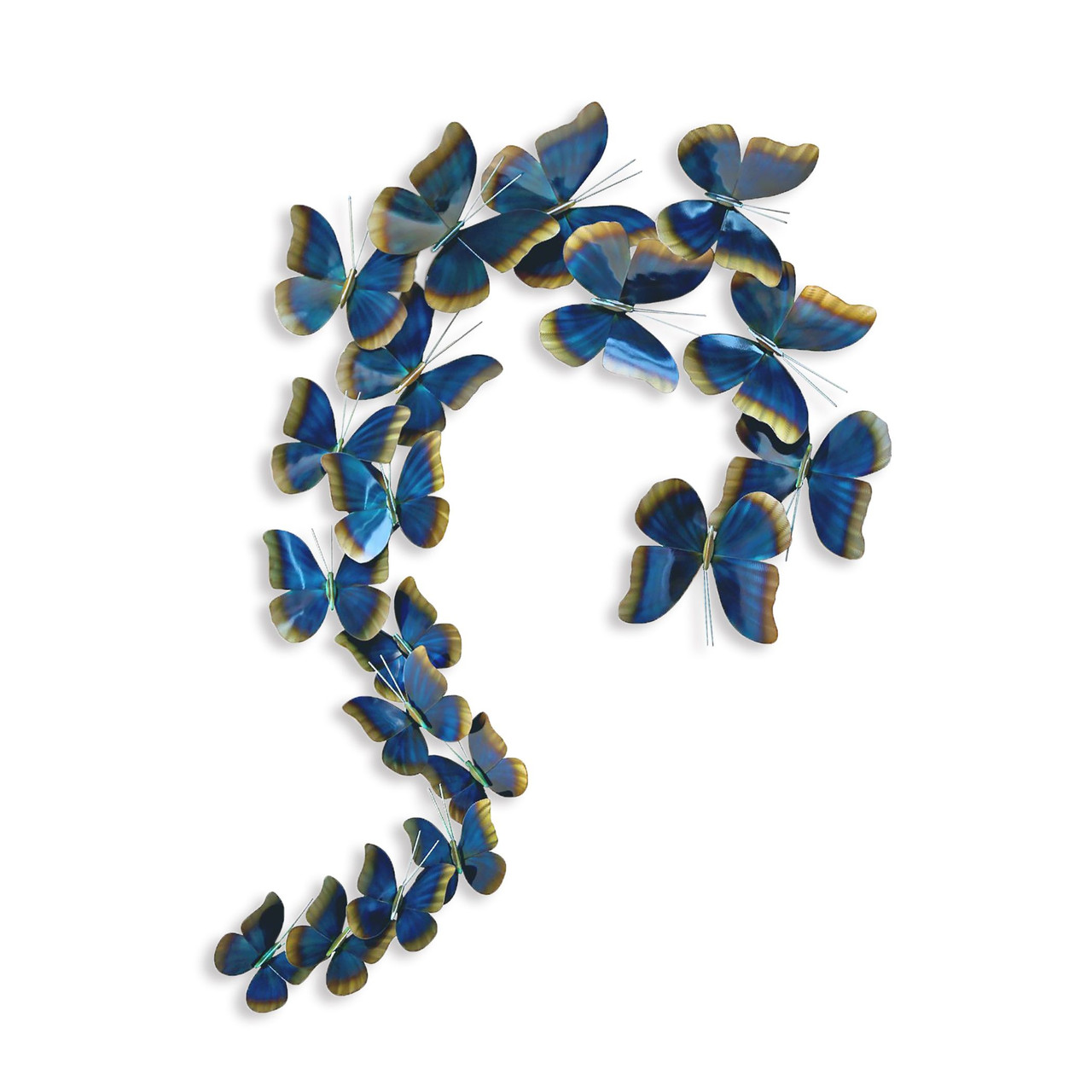 Blue Morpho Butterflies S Shape Metal Wall Art MM044S
