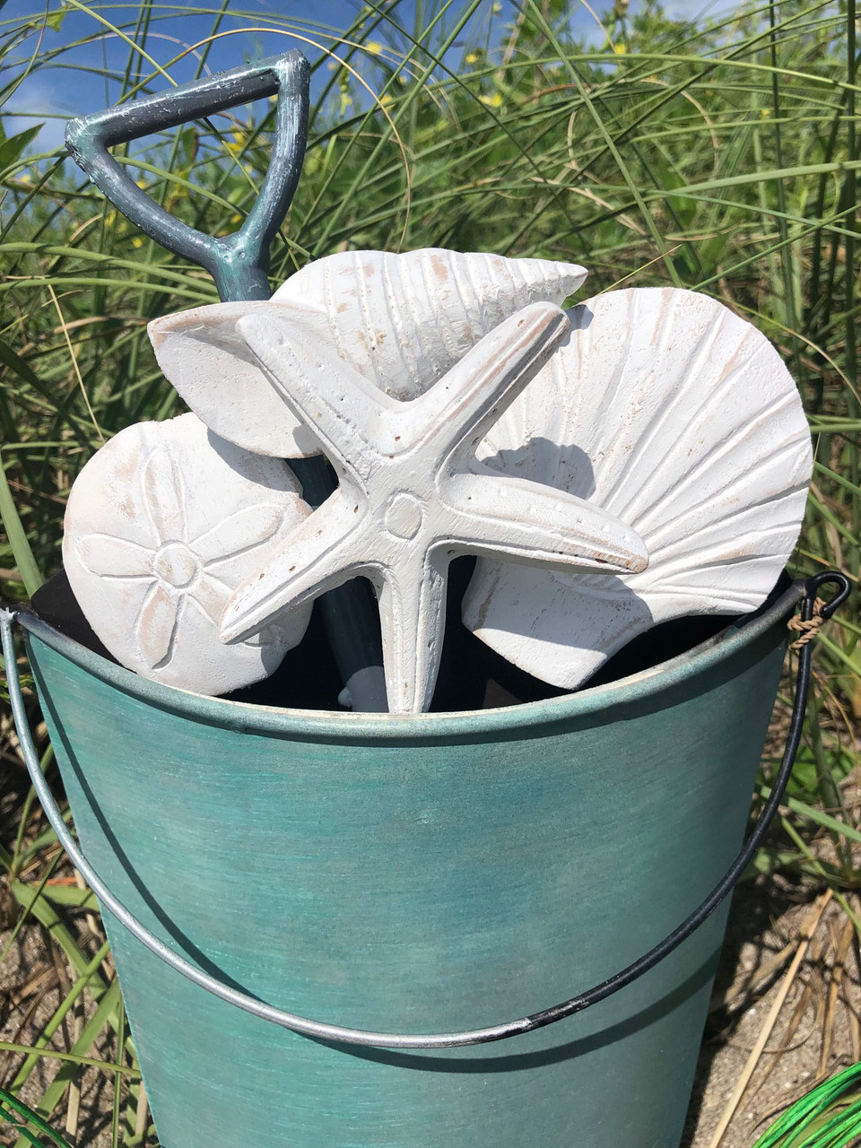 Beach Bucket of Shells - Metal Wall Sculpture