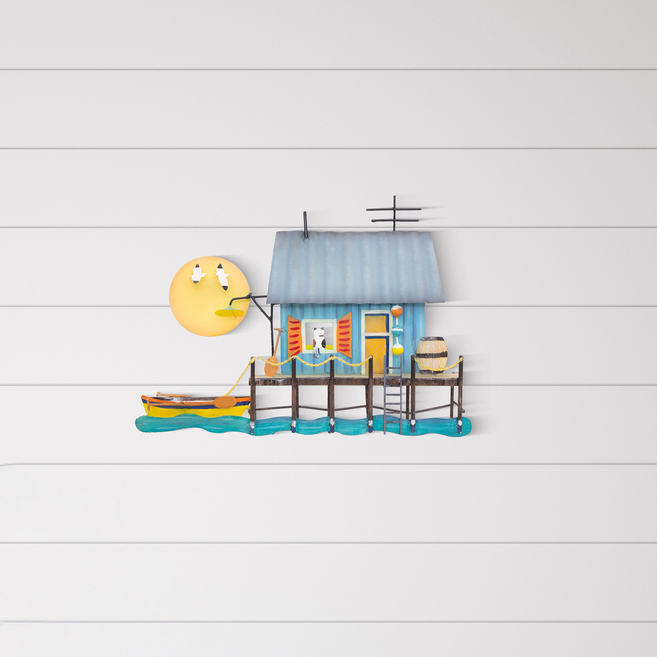 Tropical Fishing Shack Metal Wall Art CA719