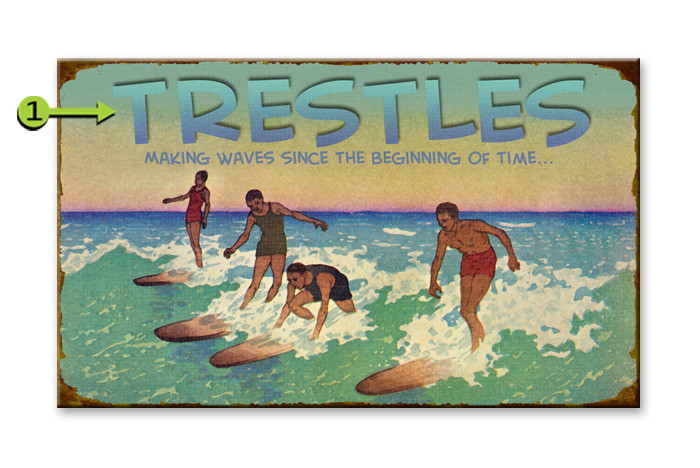 Trestles Beach Vintage Surfing Sign