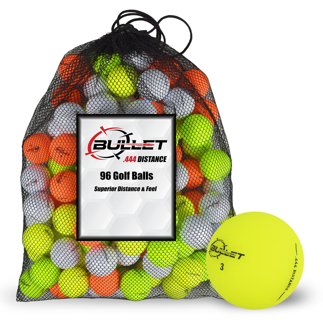 Bullet .444 Distance Matte Colored Golf Balls [96-Ball ...