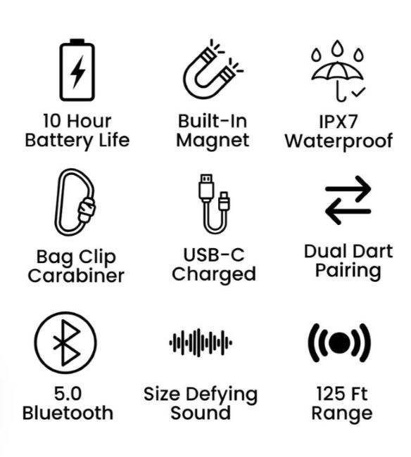 Pinned Golf Dart 2.0 Magnetic Speaker | RockBottomGolf.com