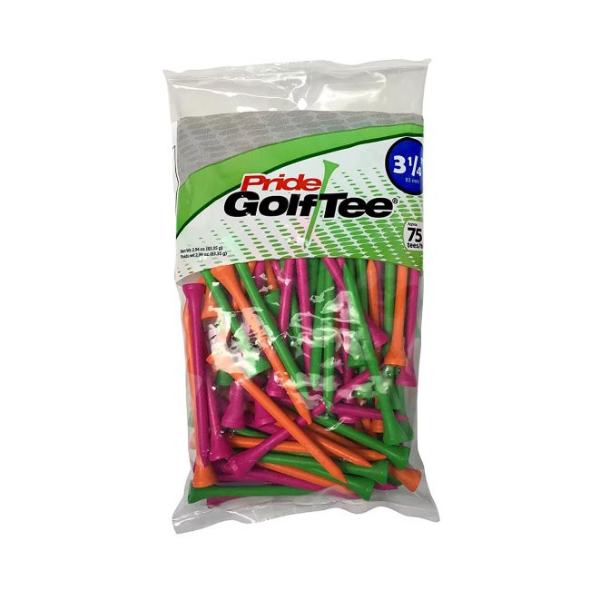 Pride Golf Tees Wooden 3-1/4" (75 Count) | RockBottomGolf.com