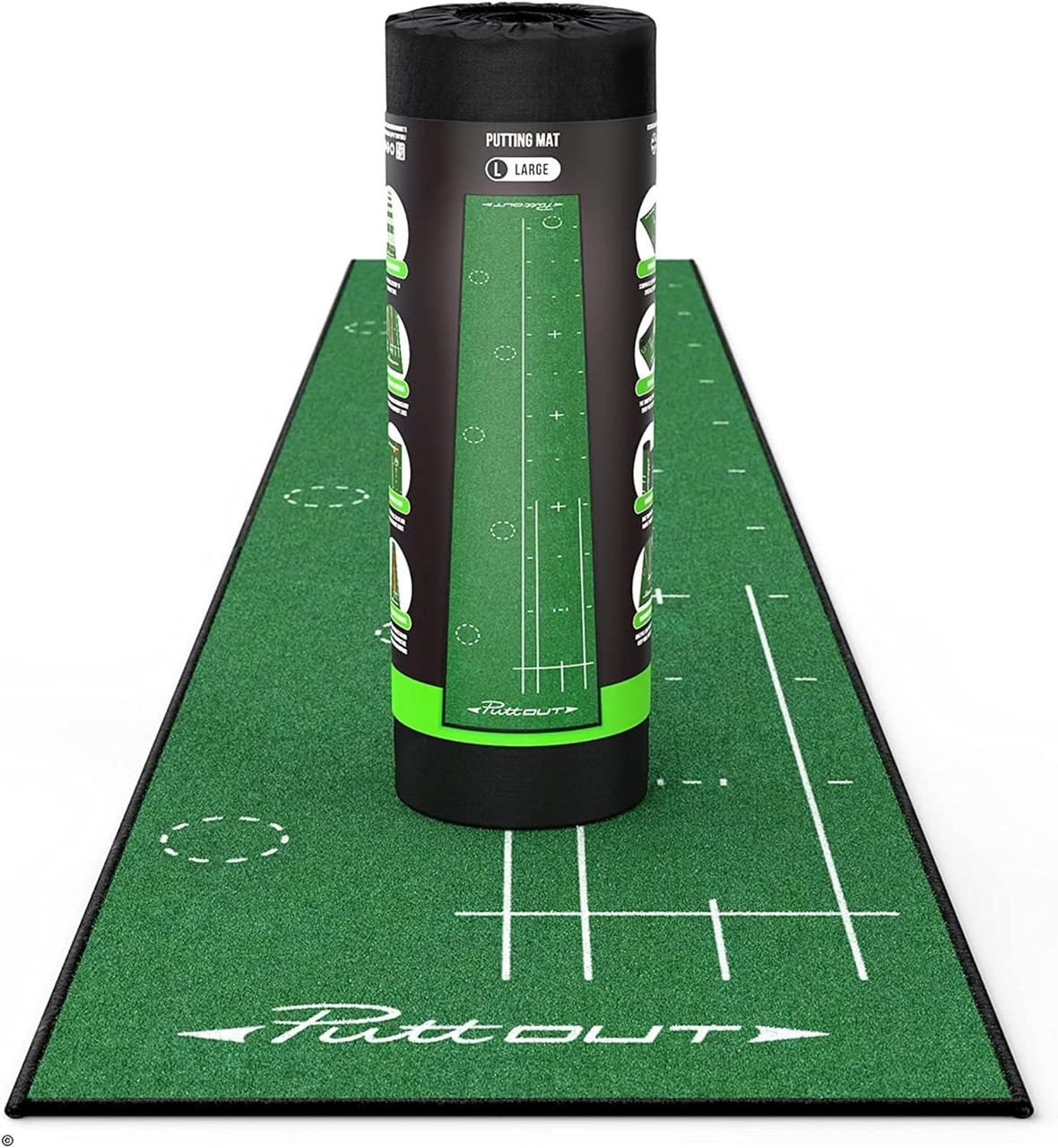 PuttOUT Golf Large Putting Mat Green | RockBottomGolf.com