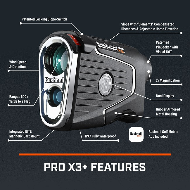 Bushnell Golf PRO X3+ Laser Rangefinder | RockBottomGolf.com