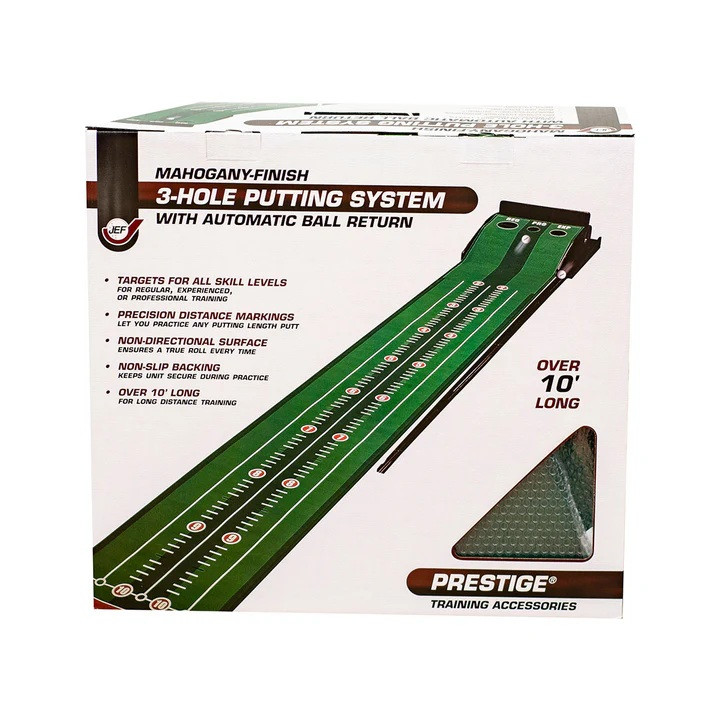 Jef World of Golf Deluxe Wooden 3-Hole Putting Mat | RockBottomGolf.com
