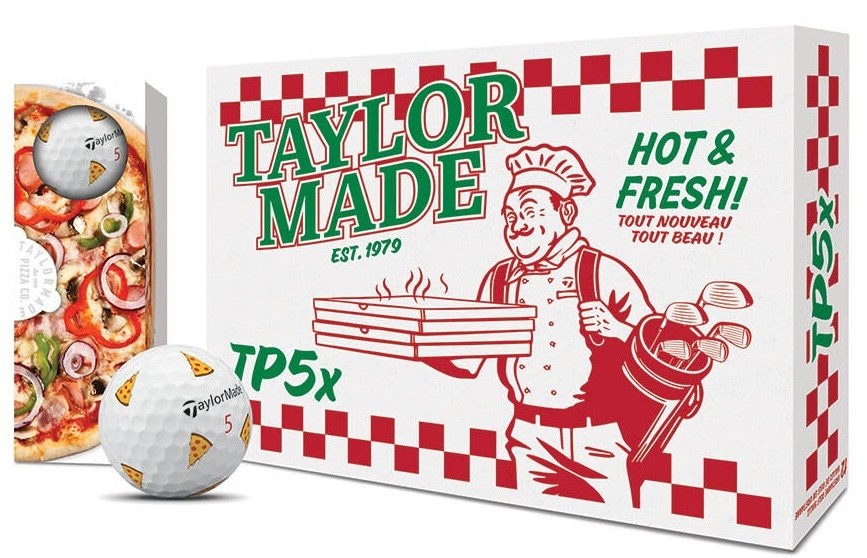 TaylorMade TP5x Pix Hot Shot Pizza Golf Balls | RockBottomGolf.com