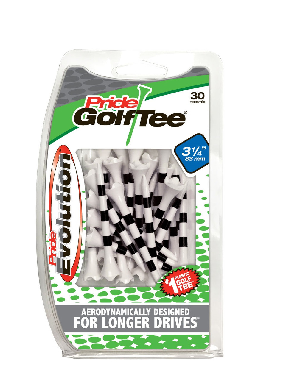 Pride Golf Striped Evolution Tees (30 Pack) | RockBottomGolf.com