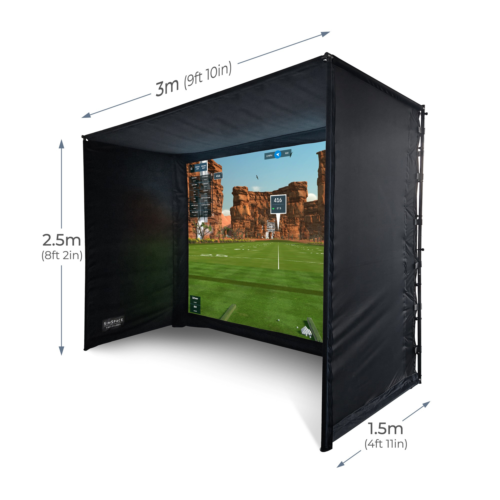 SimSpace Golf Enclosure SIM/002 (9' 10''x 8' 2'' x 4' 11 ...