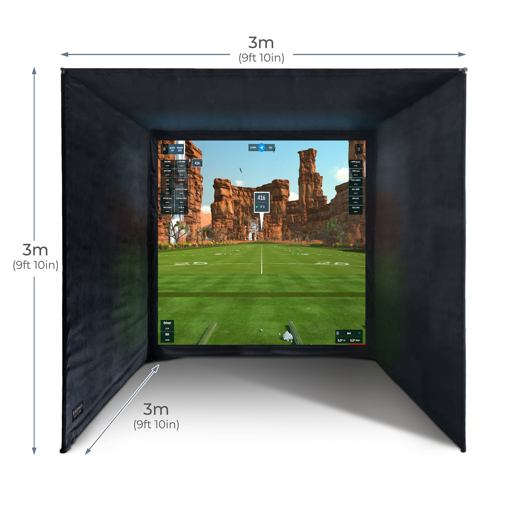 SimSpace Golf Enclosure SIM/005 (9' 10'' x 9' 10'' x 9' 10 ...