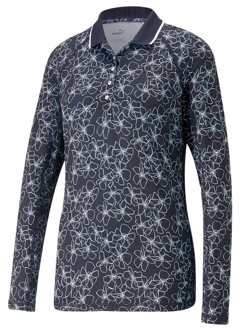 Ladies Puma Golf YOUV Island Flower Long Sleeve Polo | RockBottomGolf.com