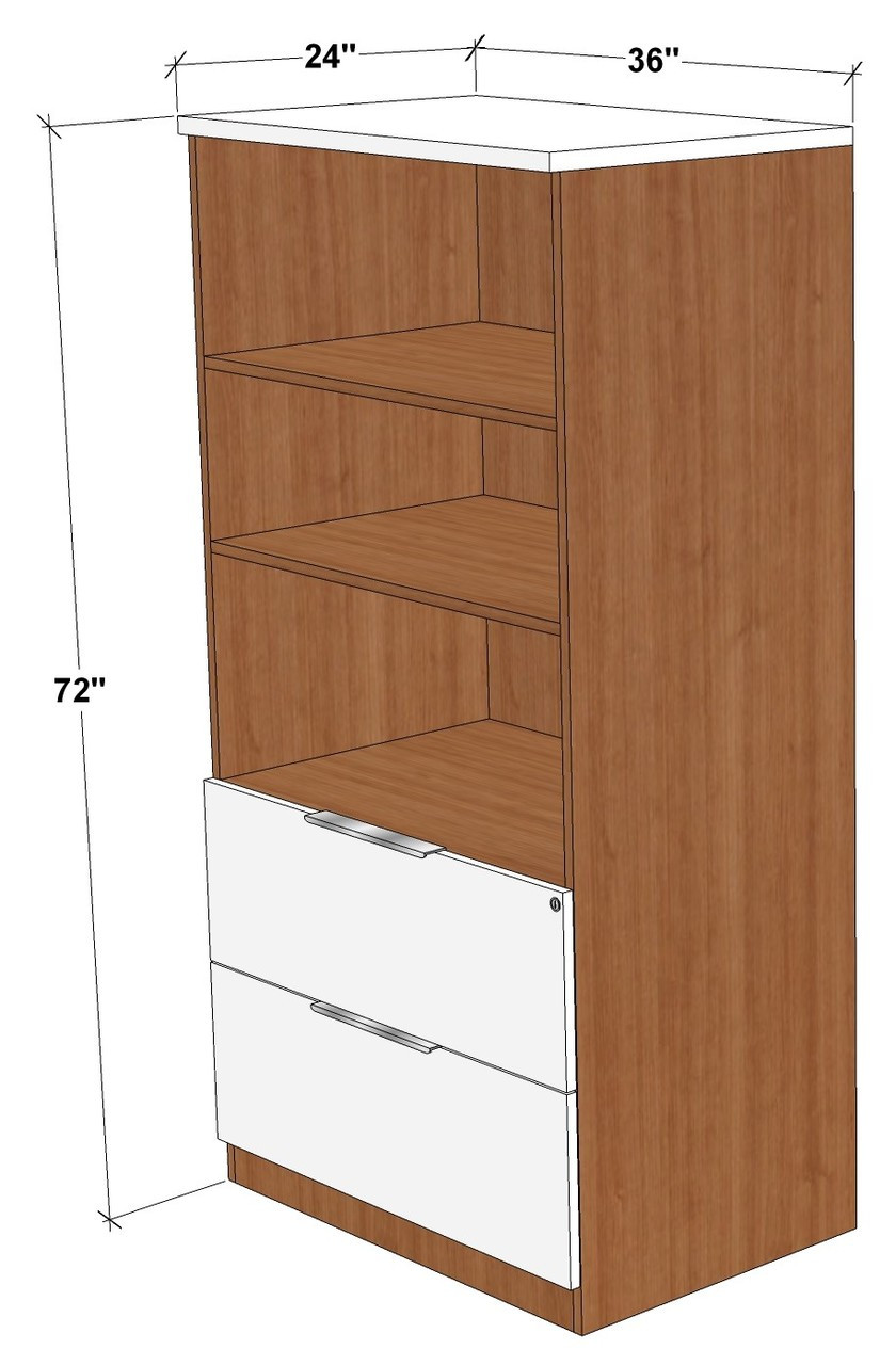 Lateral File and Bookcase Combo - DeskMakers Quick & Easy