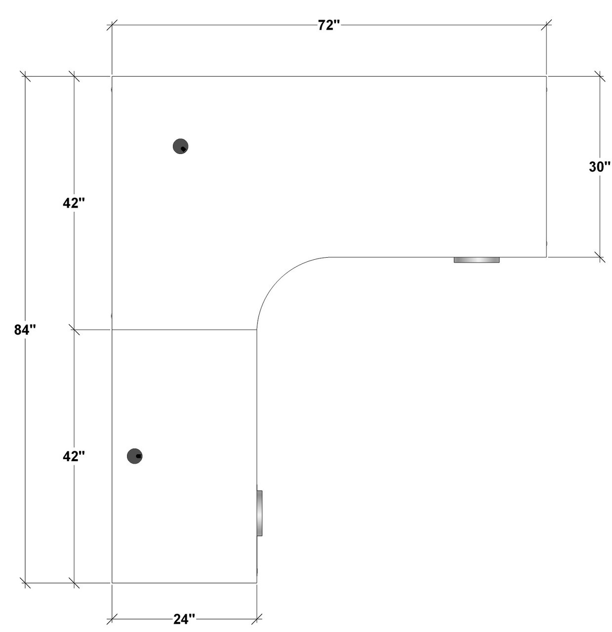 Computer Corner L-Shape Desk Left Return - DeskMakers Quick & Easy