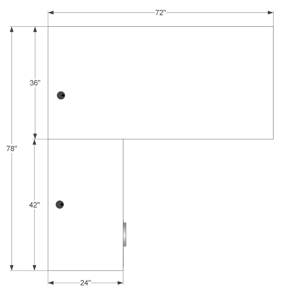 Rectangular Peninsula L-Shape Desk Left Return - DeskMakers Quick & Easy