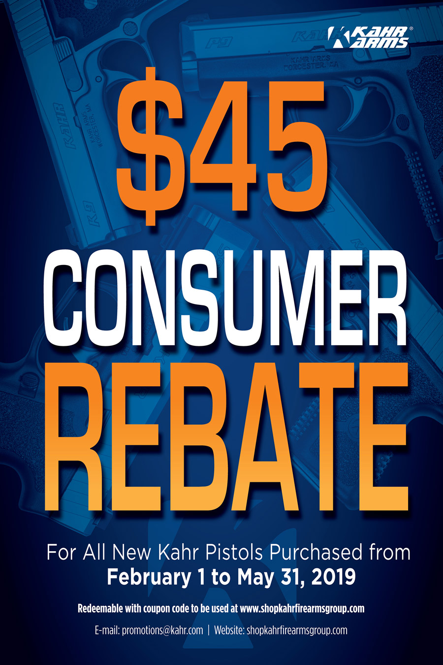 Kahr Arms Announces Spring 2019 Rebate Program - Kahr Firearms Group