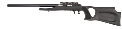 .22LR Switchbolt Rimfire, Ambidextrous Thumbhole Black Stock Rifle ...