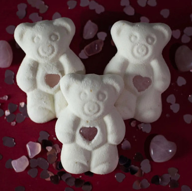 Rose Quartz Vanilla Teddy Bath Bomb - Waxhaw Candle Co.