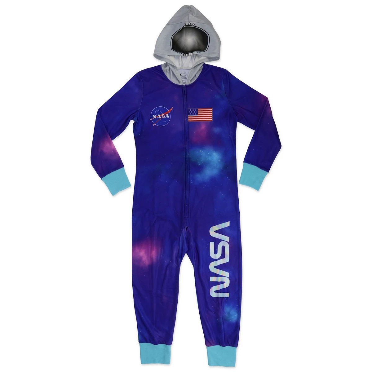 NASA Big Girl's Astronaut Costume Pajama Hooded Sleeper - Little ...