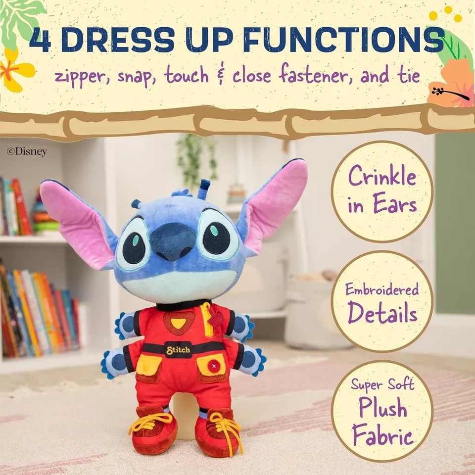 Disney Baby Stitch Dress and Play, Developmental Plush by Kids Preferred