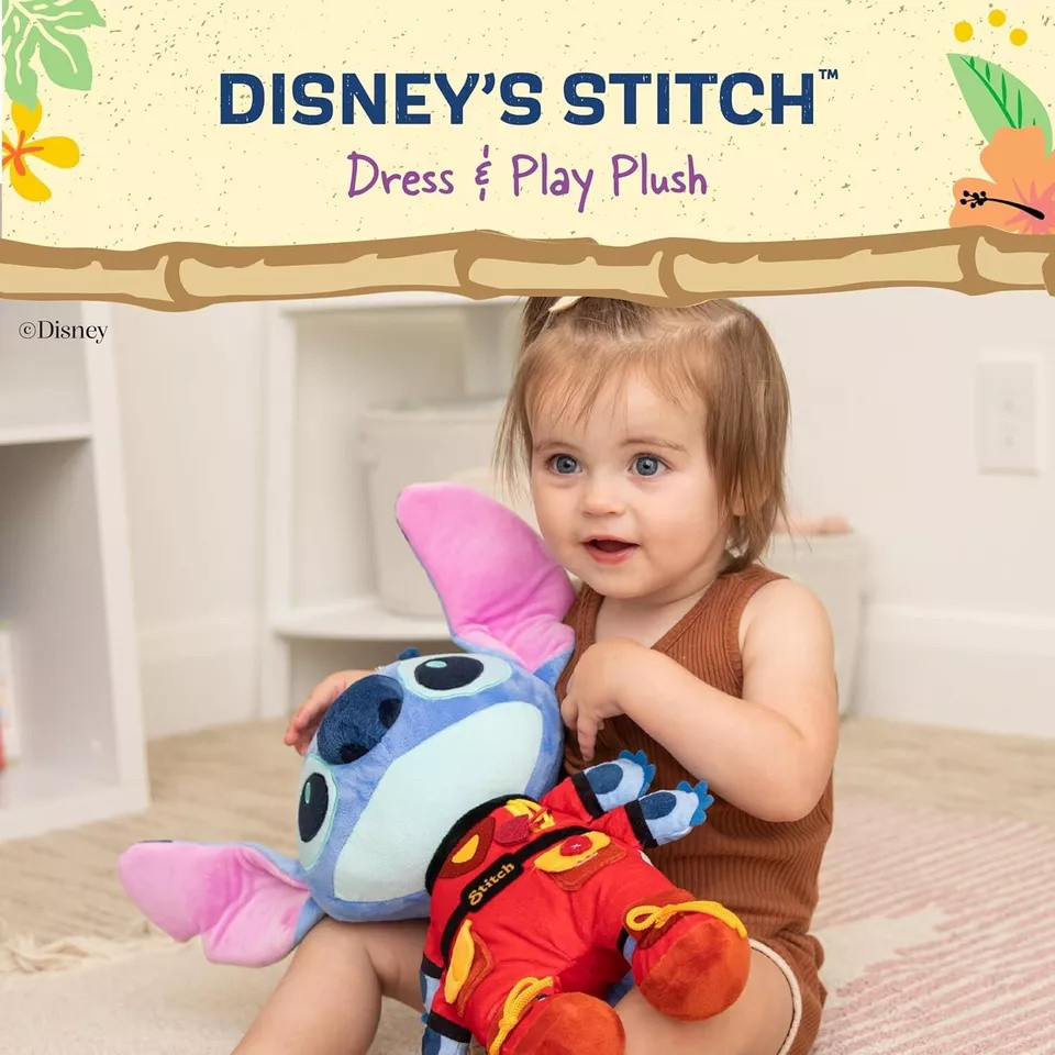 Disney Baby Stitch Dress and Play, Developmental Plush by Kids Preferred