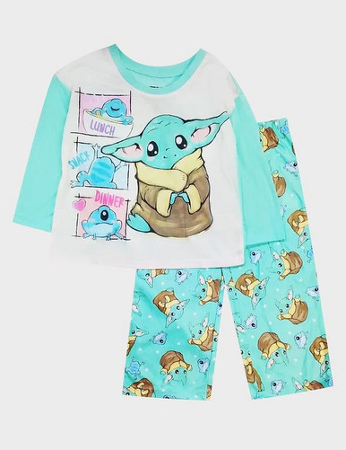The Mandalorian Grogu, Baby Yoda Frog Snack Girl's Pajama Set - Little Dreamers Pajamas
