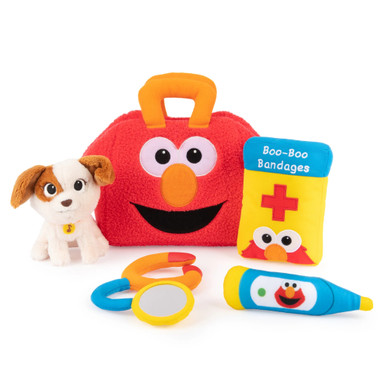 GUND Sesame Street Elmo and Puppy Tango Plush Doctor's Toy Kit, Playset ...