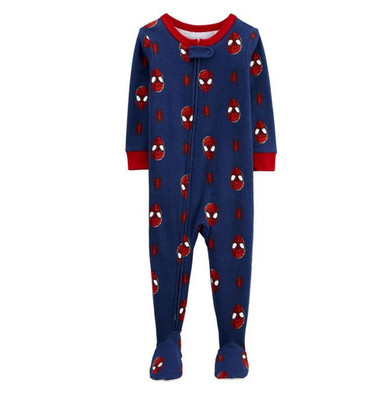 Spider-man Toddler Boy's Superhero Print Cotton Pajama Sleeper, Size 3T ...