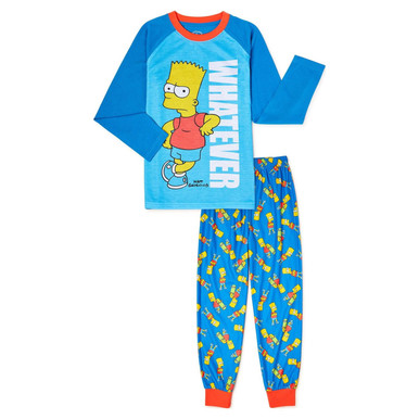 The Simpsons Bart Simpson 'Whatever' Boy's 2-Piece Character Pajama Set ...