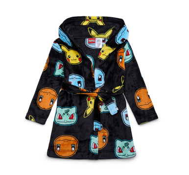 Pokemon Boy's Pikachu and Character Plush Fleece Hooded Bathrobe, Robe ...