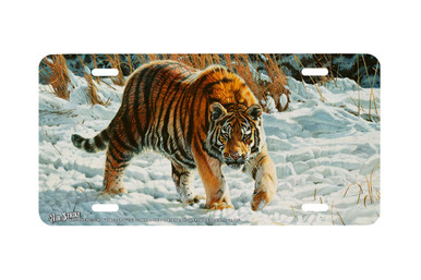 "Tiger in Snow" - Decorative License Plate - Airstrike