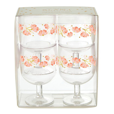Acrylic Stackable Wine Glasses - Floral - Set of 4 - [Wholesale]Slant ...