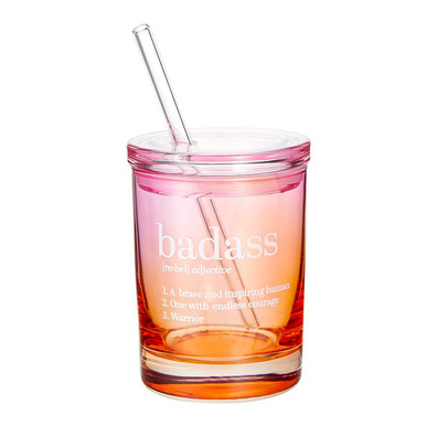 Glass DOF with Lid and Straw - Badass - [Wholesale]Slant Collections