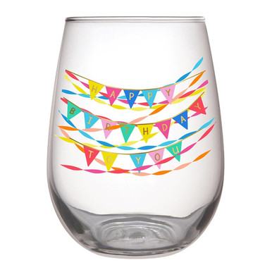 Stemless Wine Glass - HBD to you Garland - [Wholesale]Slant Collections