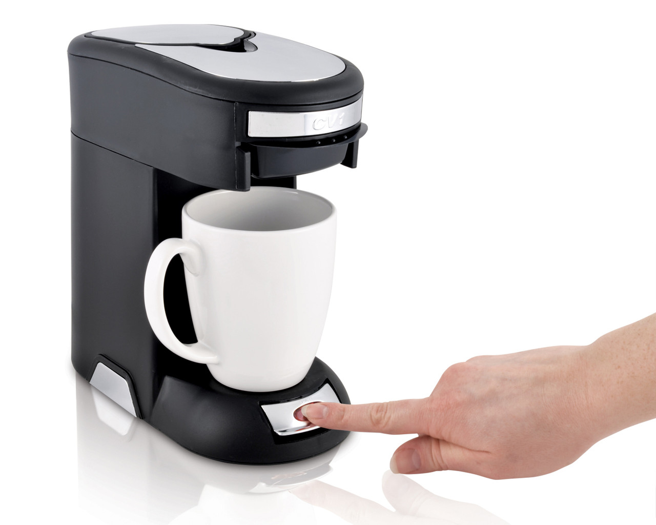 CV1® Single Serve Coffee Maker, Black/Chrome - Café Valet