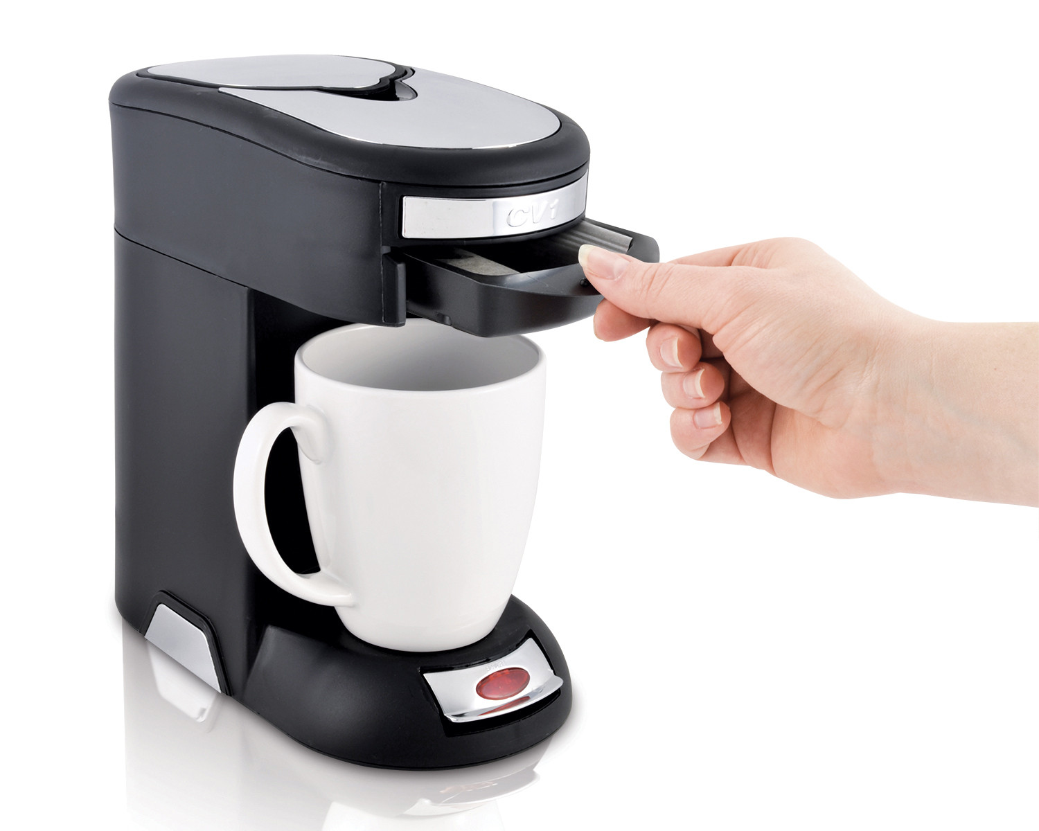 CV1® Single Serve Coffee Maker, Black/Chrome - Café Valet