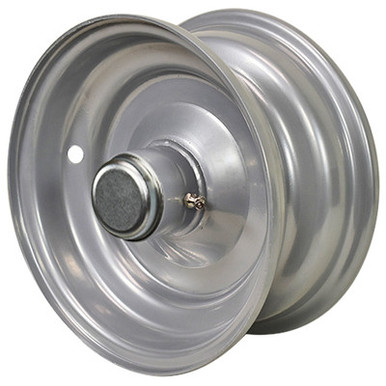 Log Splitter Wheel 8x3.75” Integral Silver with 1” Bearings, Races, Cap ...