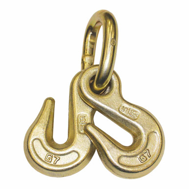 Grade 70 Double Steel Grab Hooks on Link 5/16-Inch