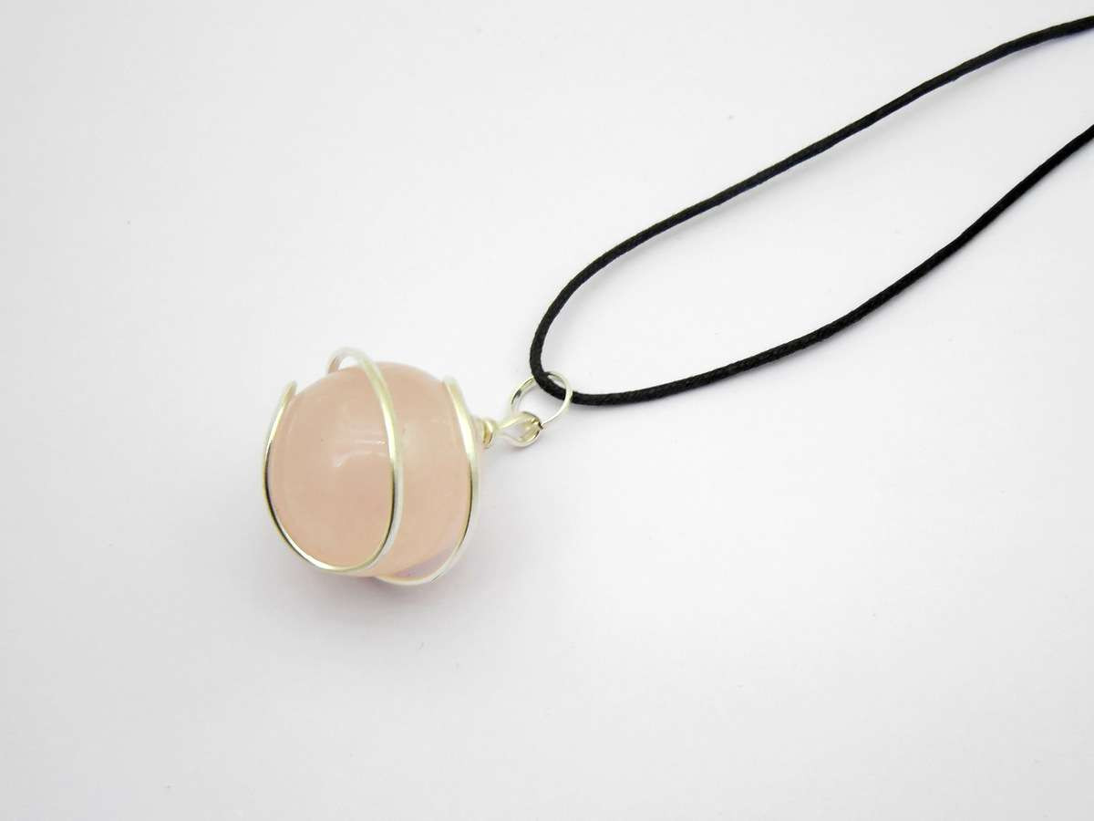 Crystal Quartz Sphere / Ball Wire Wrap Pendant – Wishcrystal