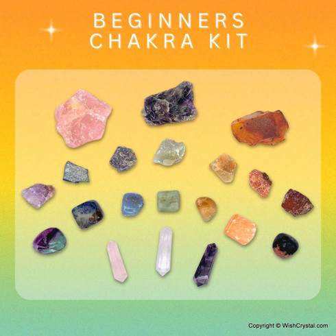 Beginners Kit Crystal Chakra set of 20 crystals| Wishcrystal
