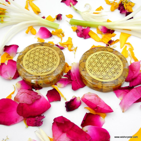 Metaphysical Wholesale Supplier of Yellow Quartz Orgonite Disc with ...