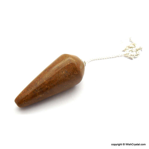 Maroon Jasper Pendulum - Round Surfaced | Wishcrystal