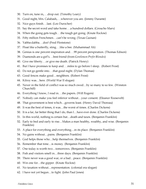 FINISHING LINES - Volume 1 - ElderSong by Emerald Workshop LLC
