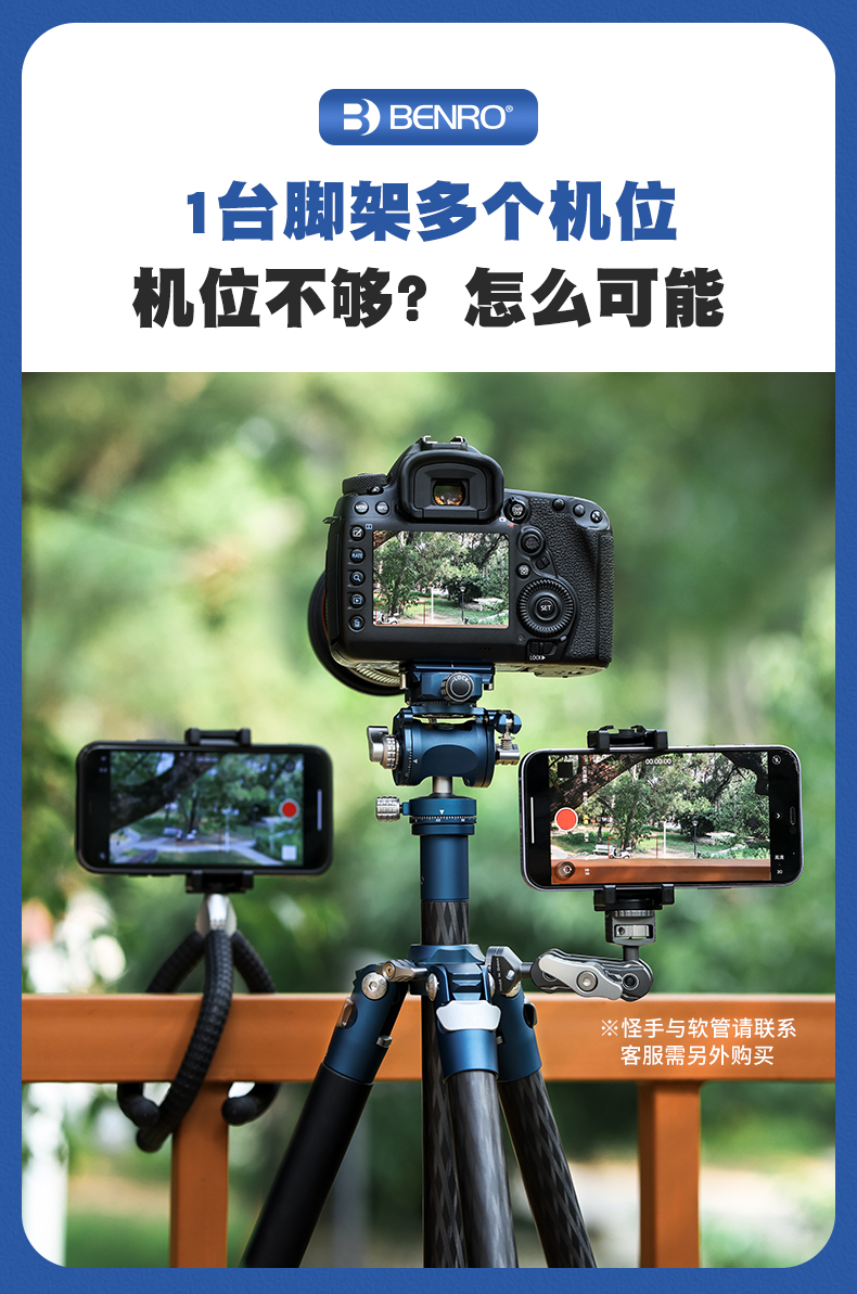 Benro 百諾 CB258CK 青鳥碳纖維攝錄腳架套裝