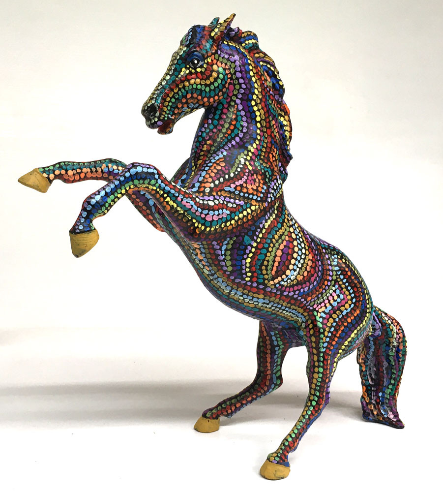 COLORFUL HORSE STATUE by ELAYNE GOODMAN - "DOT-ologist"