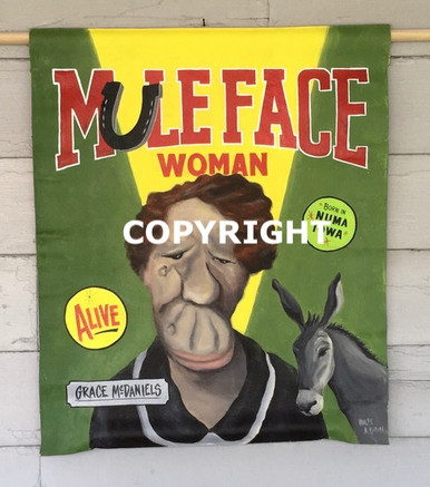 MULE FACE WOMAN - CARNIVAL-CIRCUS POSTER - WOLFE & BORUM