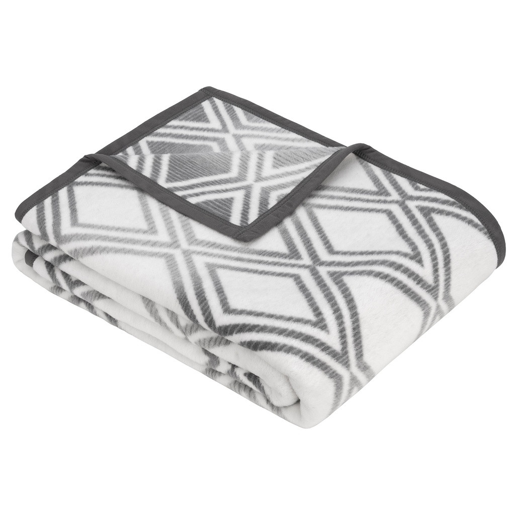 Buy Ibena Diamonds Ivory and Grey Blanket | Blankets.com