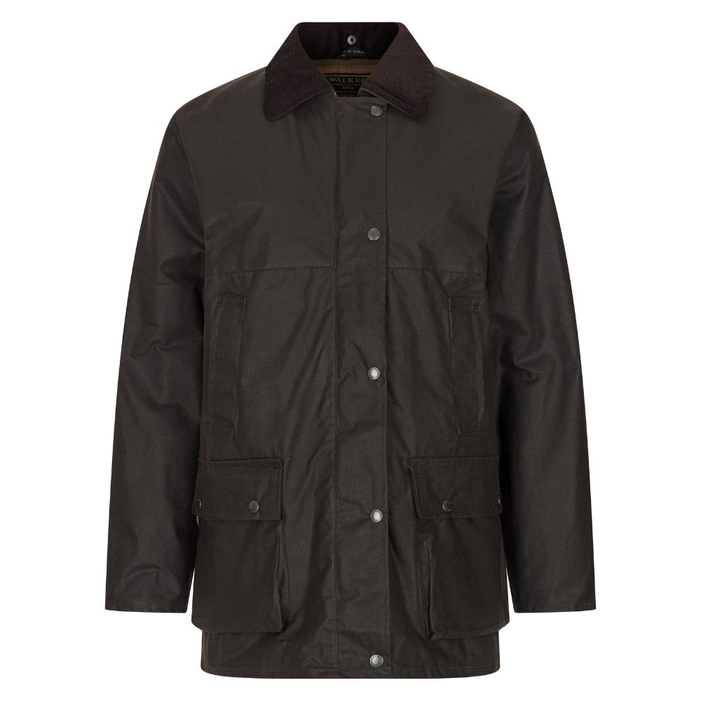 Walker & Hawkes Ladies Wax Padded Kirkstall Jacket Brown - lakelandcountry