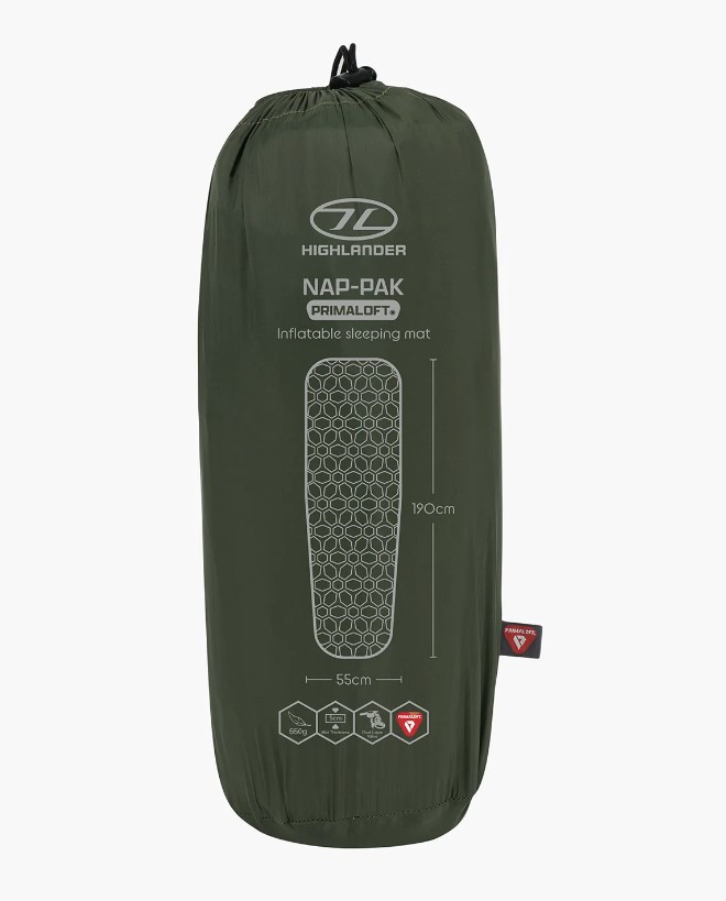 Highlander Nap-Pak Inflatable Sleeping Mat Primaloft AIR072 ...