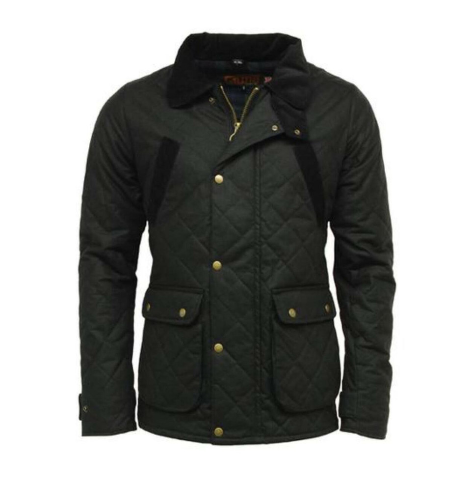 Game Oxford Quilted Wax Jacket Black - lakelandcountry