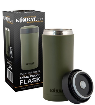 Kombat UK Ammo Pouch Flask Olive Green - lakelandcountry